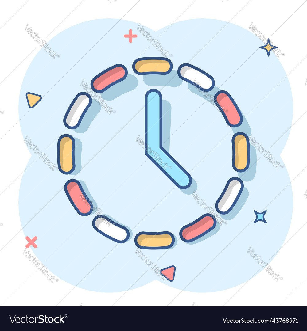 Cartoon Clock Time Icon In Comic Style Timer Sign Vector Image