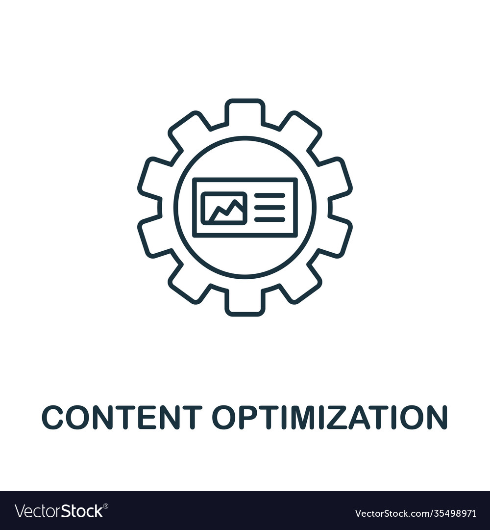 Content optimization outline icon thin line Vector Image