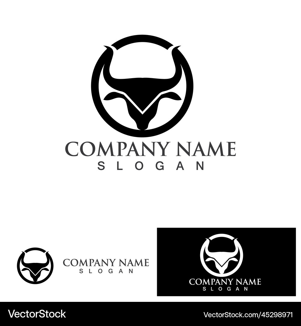 Cow logo template icon Royalty Free Vector Image