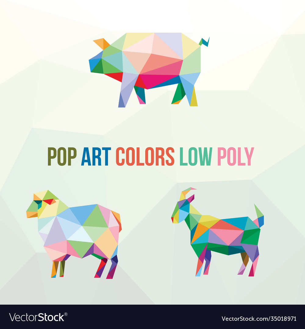 Farm animal with polygonal geometric style Vector Image