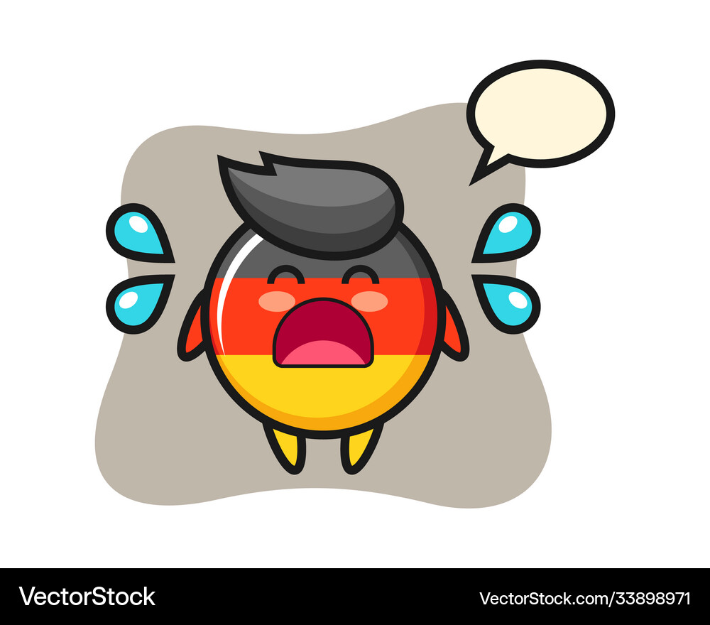 Germany flag badge cartoon with crying gesture Vector Image