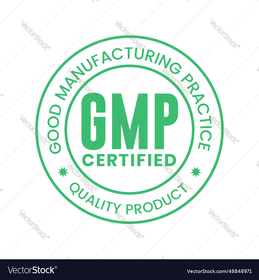 Gmp good manufacturing practice certified logo Vector Image Gmp good manufacturing practice certified logo Vector Image