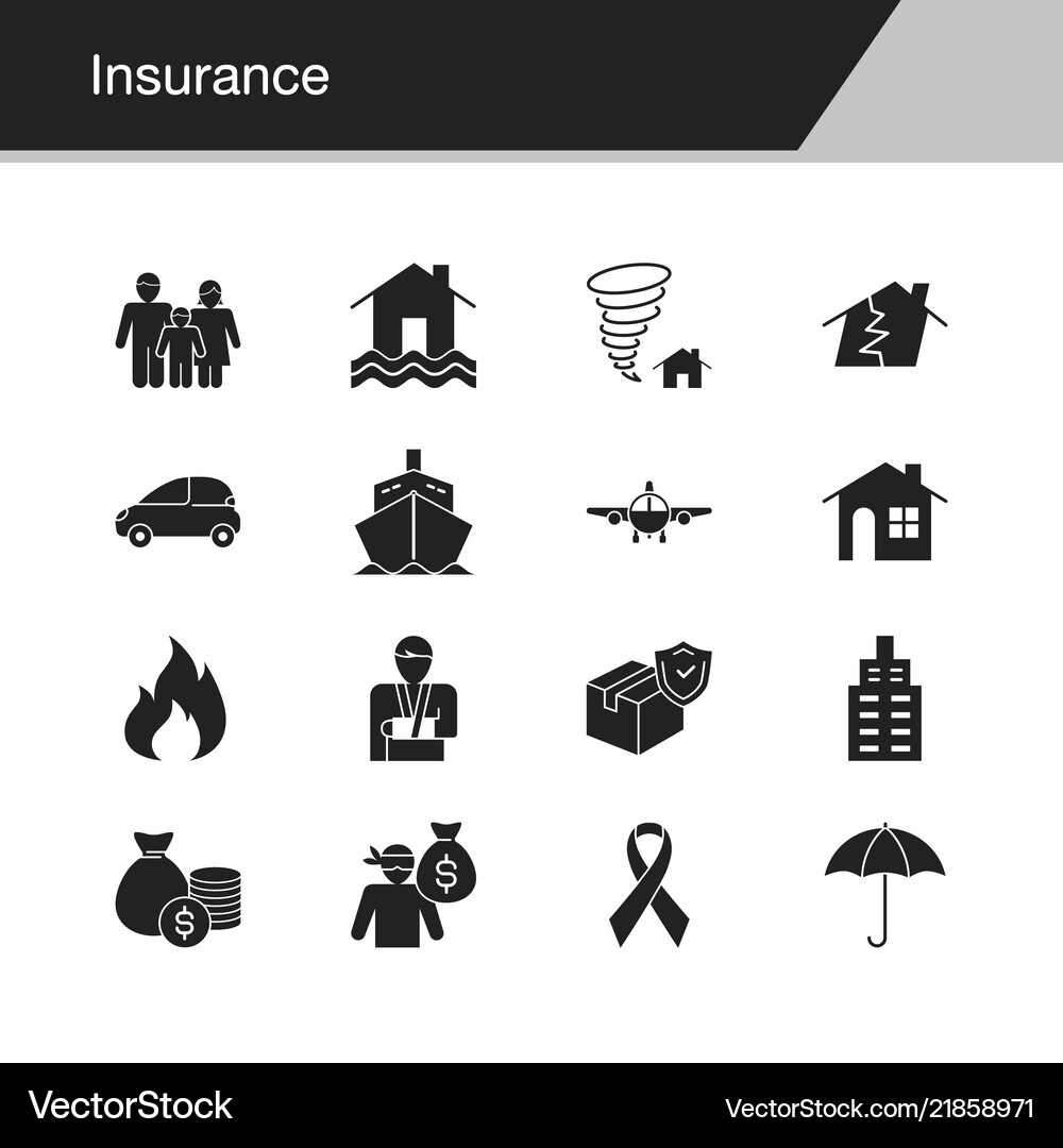 Insurance icons design for presentation graphic Vector Image