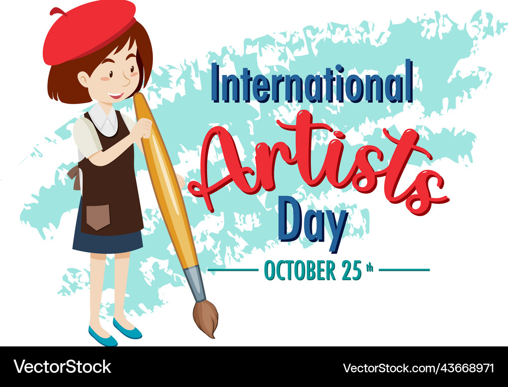 International artists day poster design Royalty Free Vector