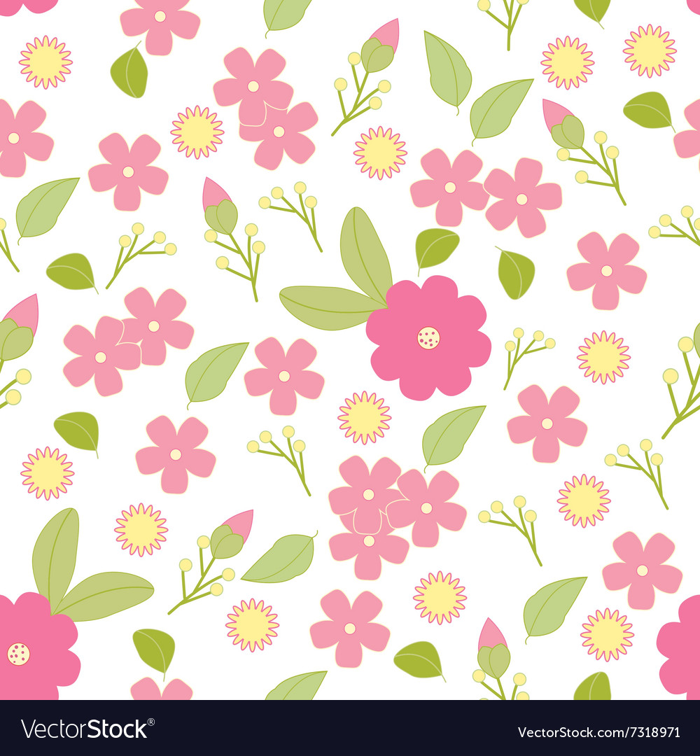 Isolated seamless pattern flowers Royalty Free Vector Image