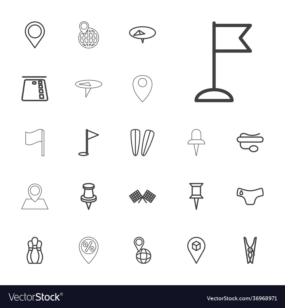 Pin icons Royalty Free Vector Image - VectorStock