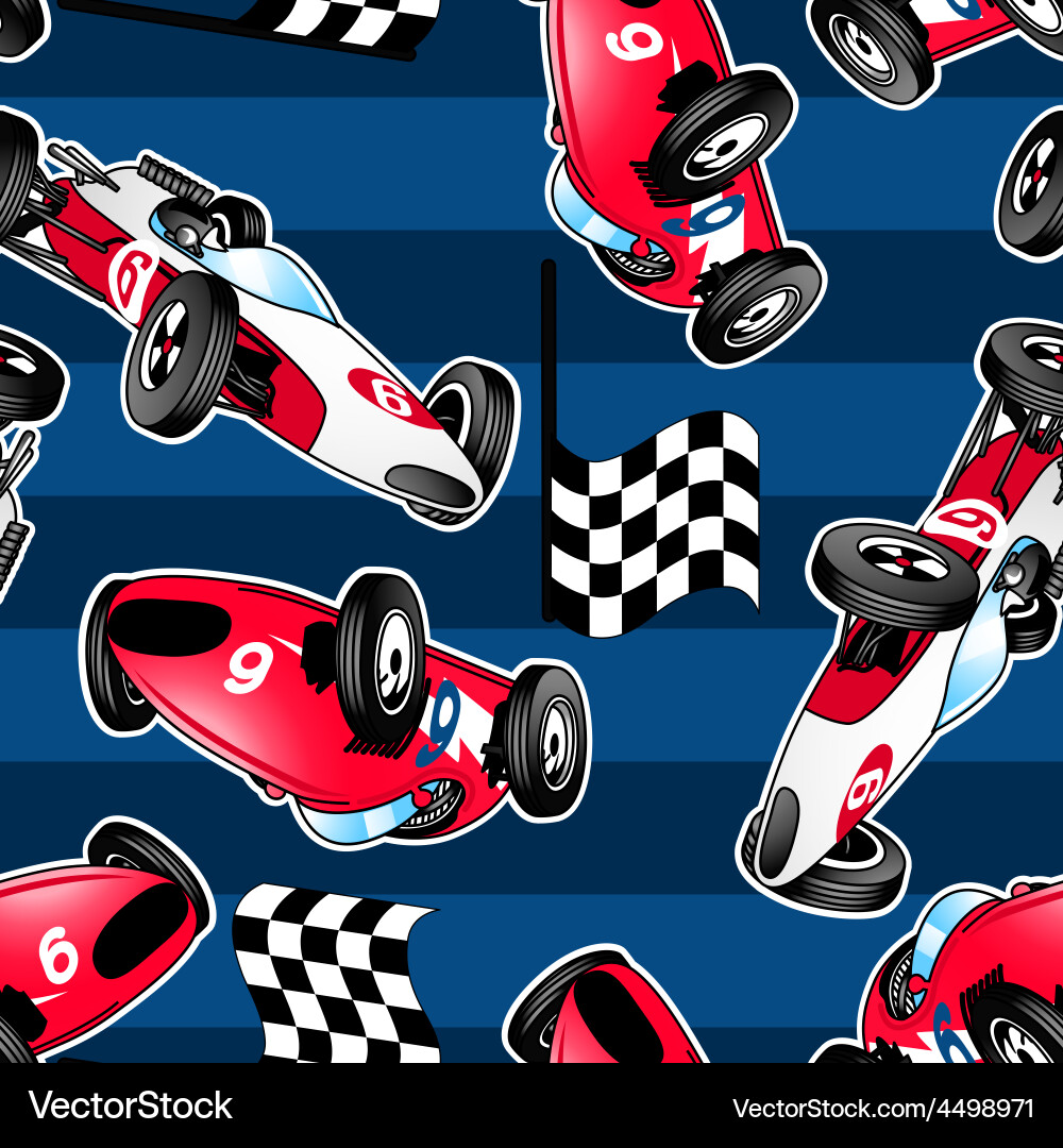 Racing cars with blue stripes Royalty Free Vector Image