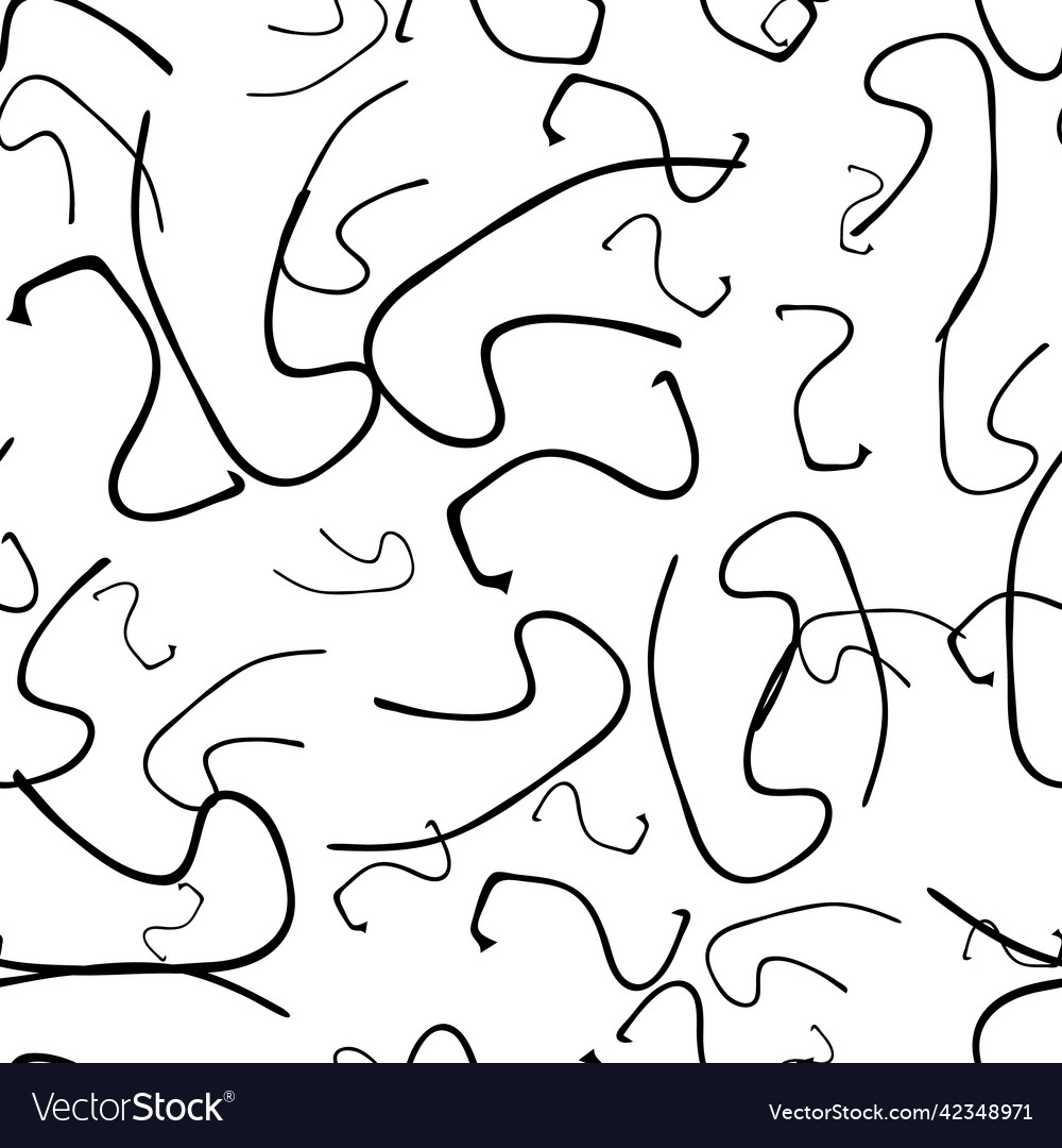 Seamless pattern with sketch squiggle Royalty Free Vector