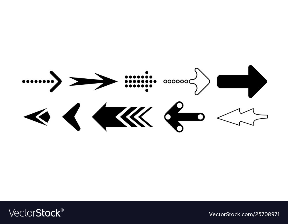 Set black arrows arrow icon Royalty Free Vector Image Set black arrows arrow icon Royalty Free Vector Image