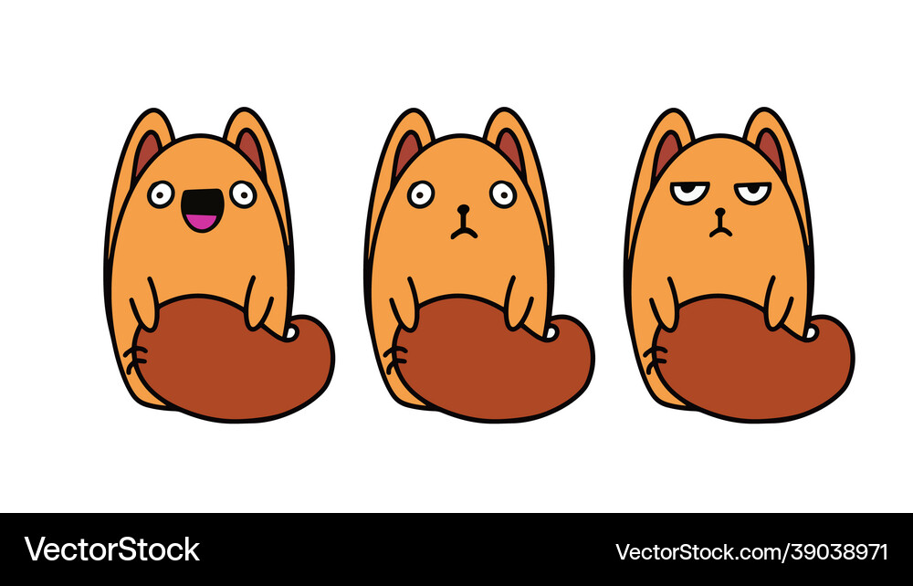 Set funny cat stickers a cat with a funny face Vector Image