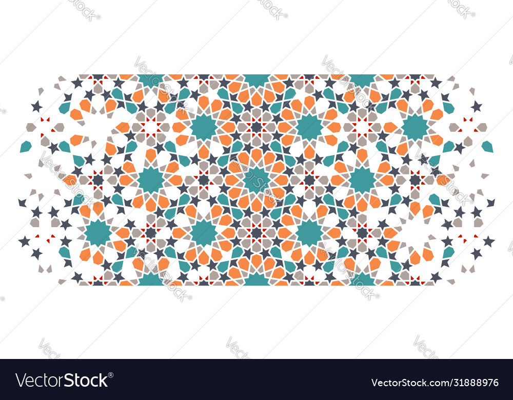 Arabic islamic pattern border decor Royalty Free Vector