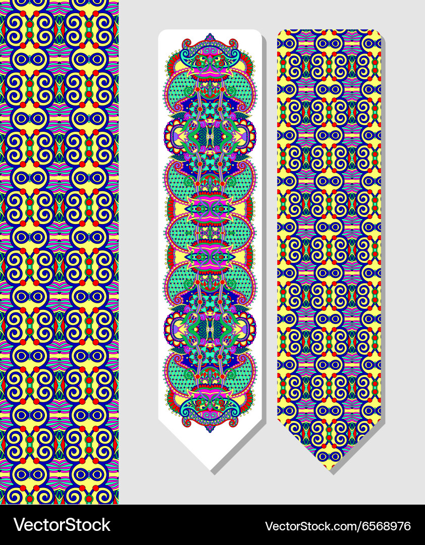 Floral decorative ethnic paisley bookmark Vector Image
