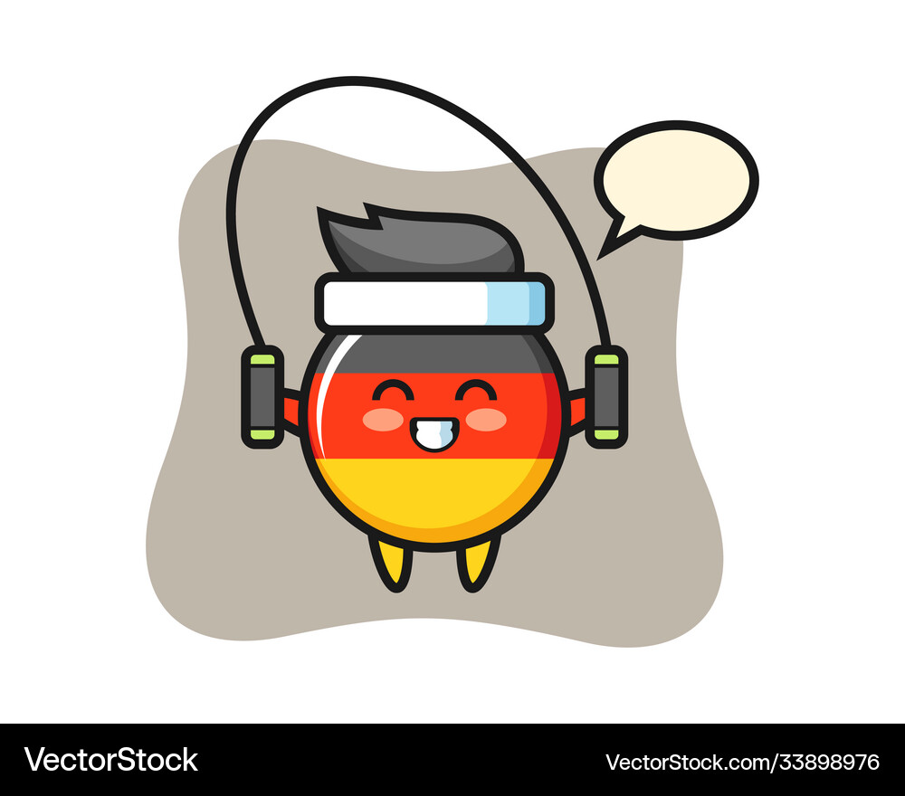 Germany flag badge character cartoon Royalty Free Vector