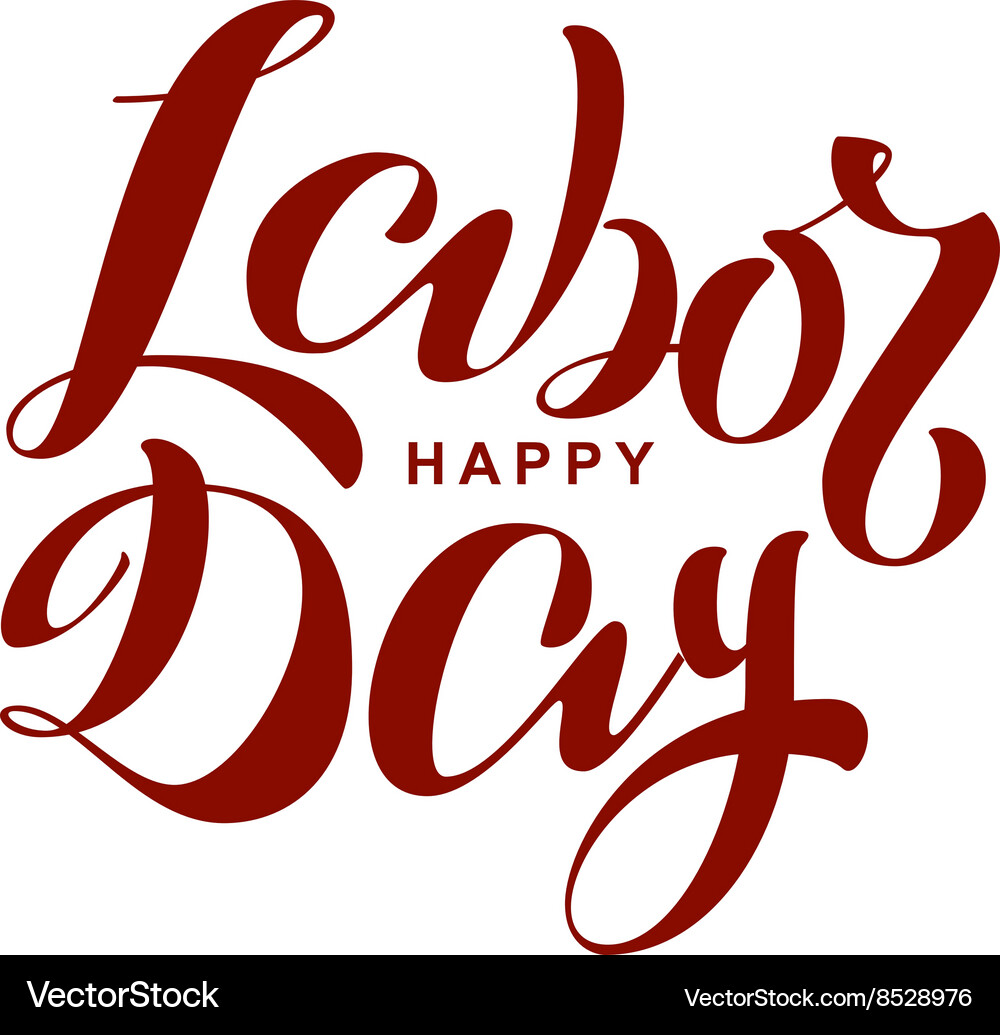 Happy labor day lettering text for greeting card Vector Image