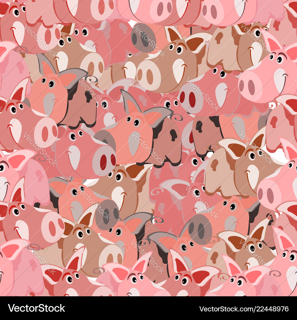 Seamless pattern with the image of a cartoon pink Vector Image