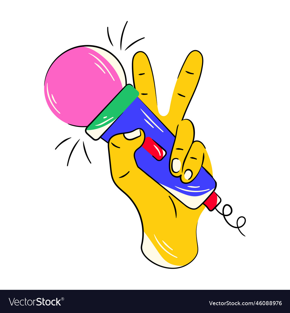 Singing mic Royalty Free Vector Image - VectorStock