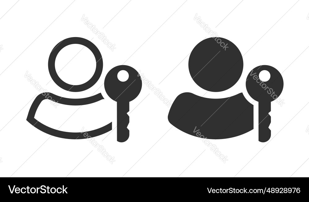 User pass key icon graphic pictogram personal Vector Image