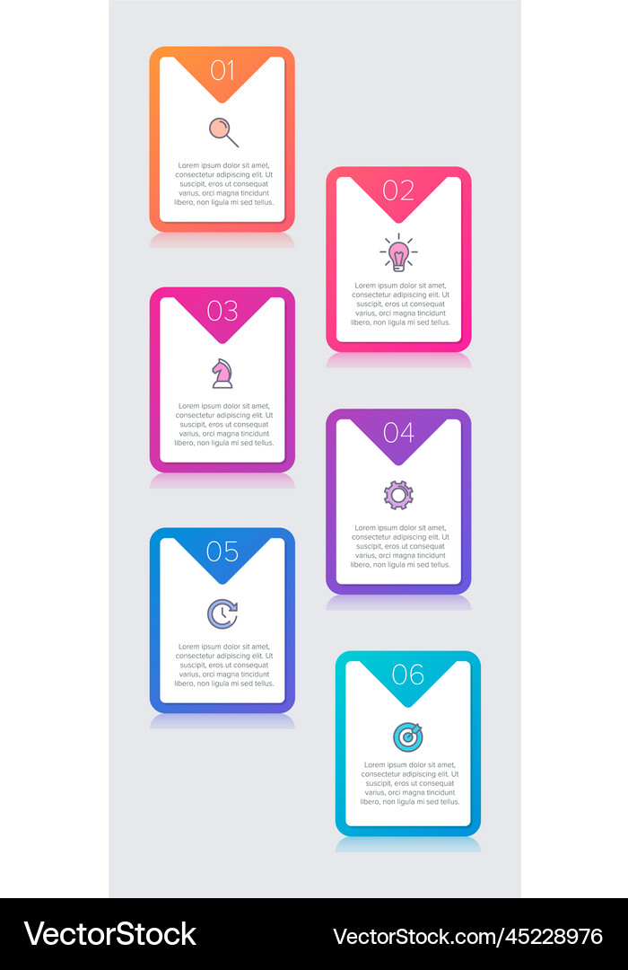 Vertical infographic design with icons and 6 Vector Image