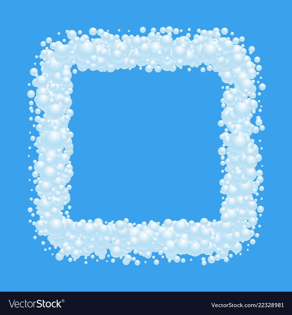 Bubbles abstract frame on blue background Vector Image