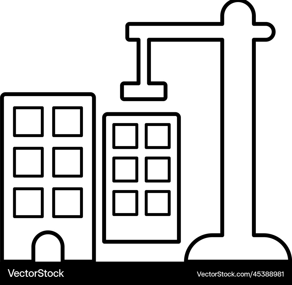 Build building construction line icon outline Vector Image