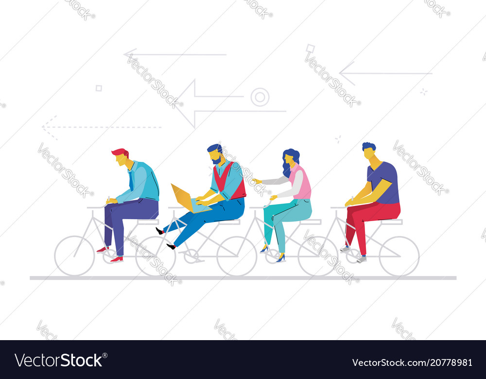 Business team - flat design style colorful Vector Image