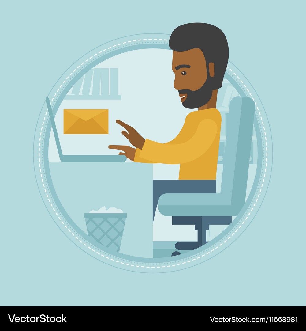 Businessman receiving or sending email Royalty Free Vector