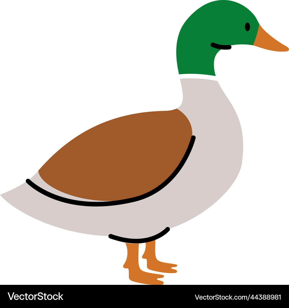 Duck hand drawn silhouette symbol canard Vector Image