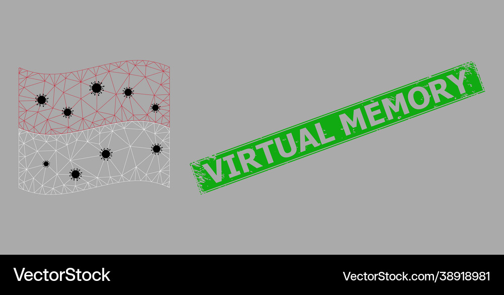 Grunge virtual memory watermark and triangulated Vector Image