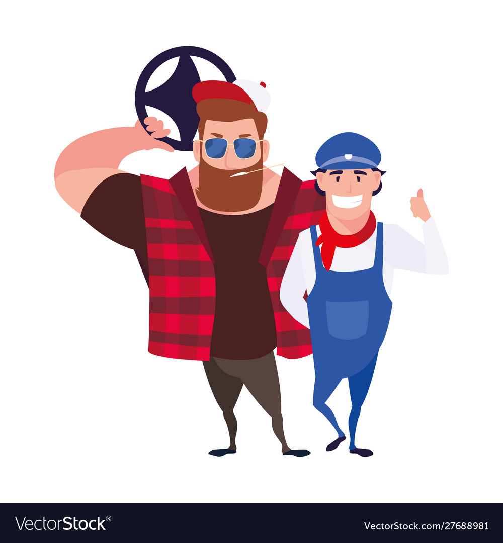 Isolated drivers persons design Royalty Free Vector Image