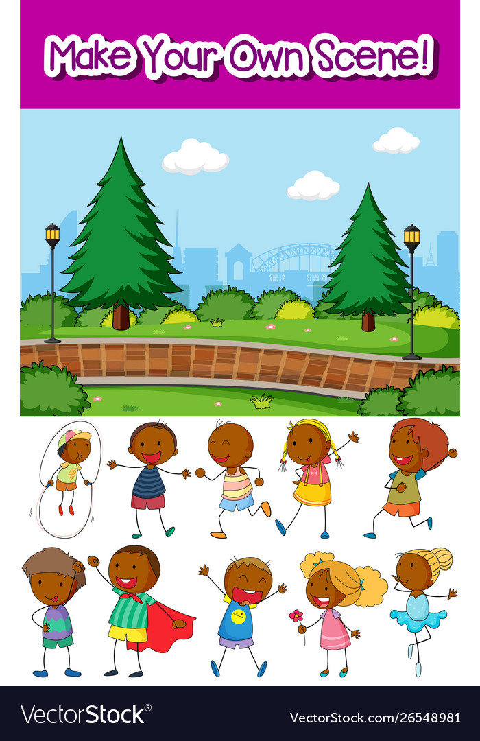 Make your own scene with people Royalty Free Vector Image