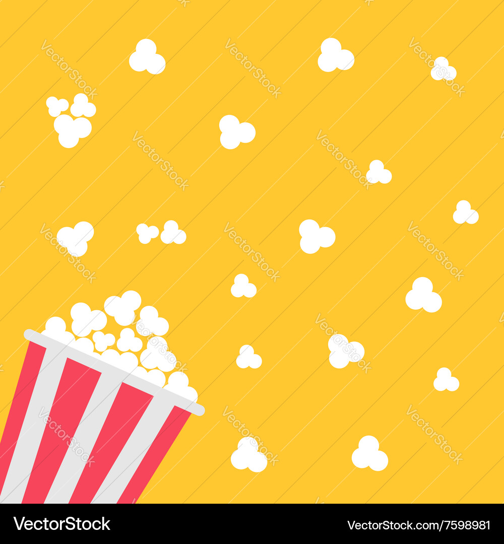 Popcorn bag cinema icon in flat design style Vector Image