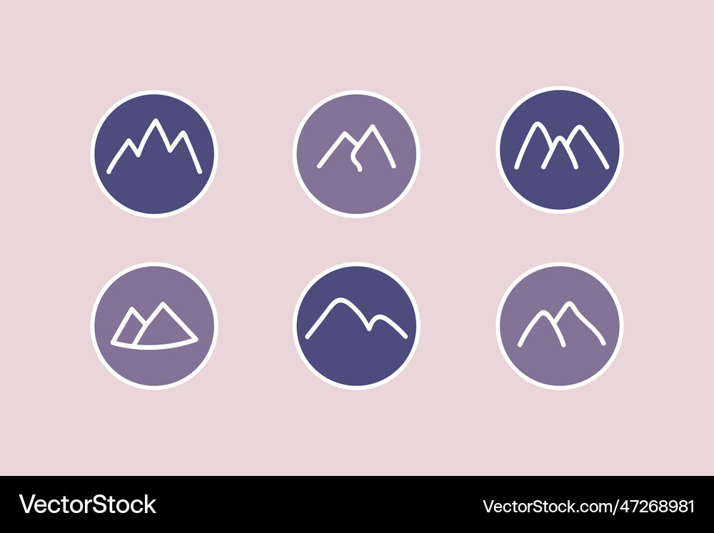 Set of mountain icon design Royalty Free Vector Image