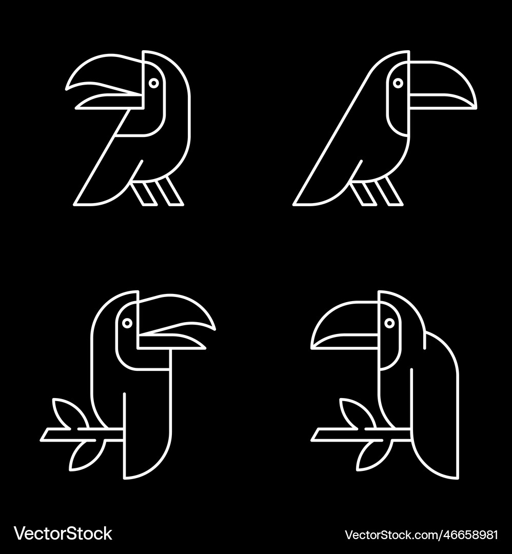 Set of toucan logo Royalty Free Vector Image - VectorStock