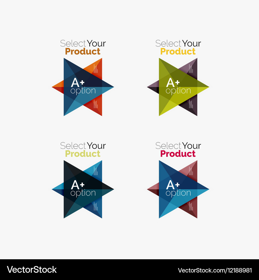 Set of triangle infographic layouts with text Vector Image