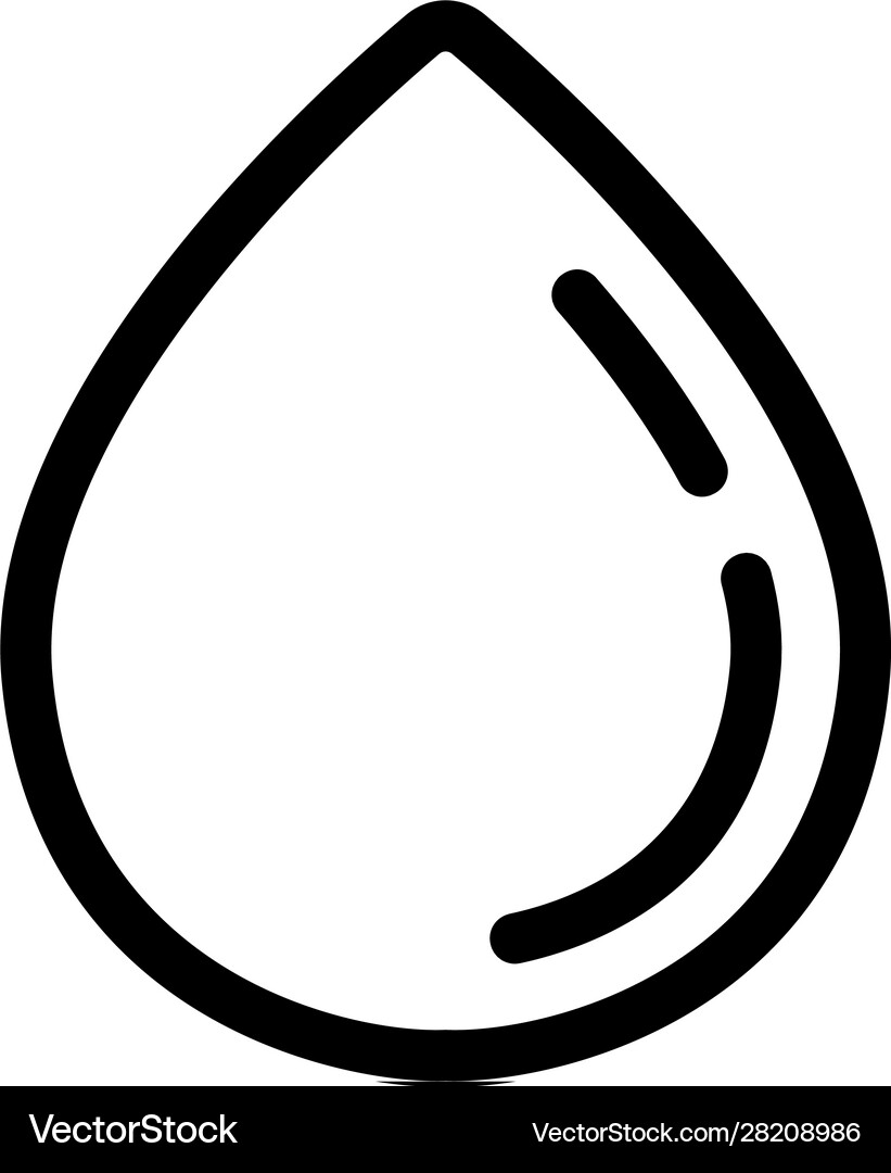 A drop oil is an icon isolated contour Royalty Free Vector