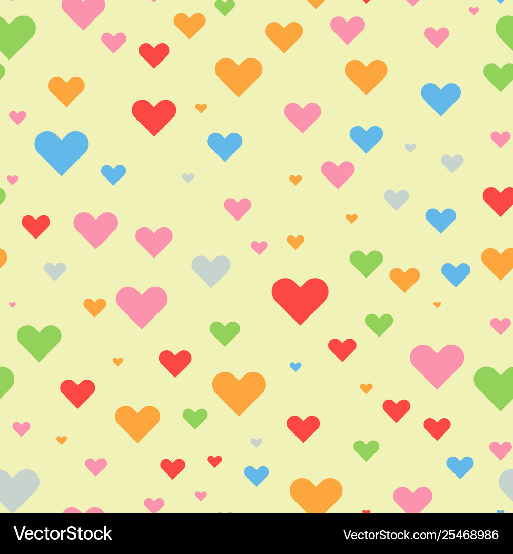 Colorful heart seamless with random size for your Vector Image