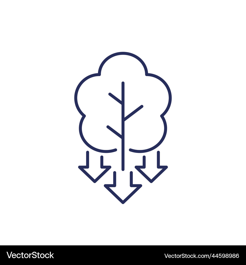 Deforestation line icon decrease in forest areas Vector Image