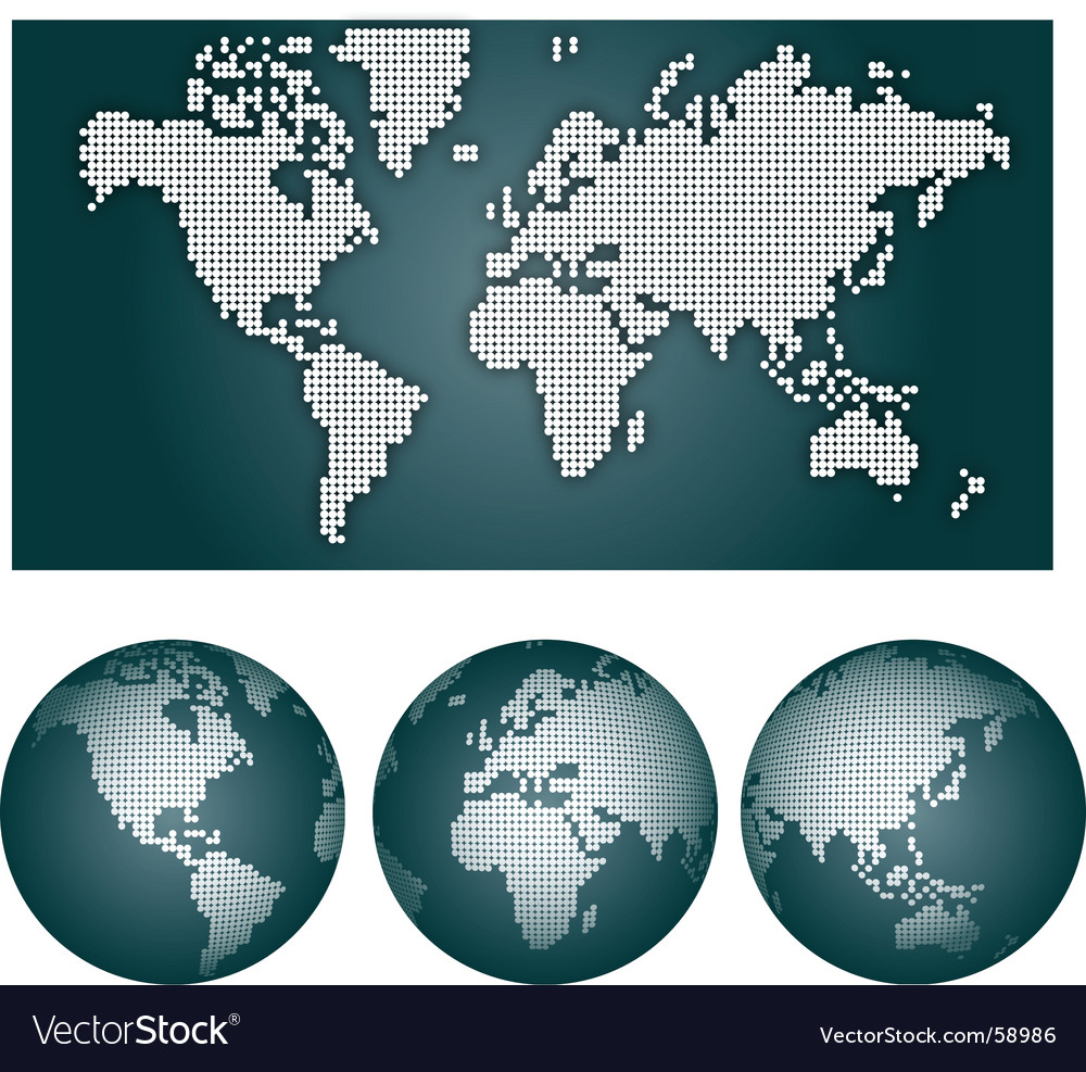 Dotted world map Royalty Free Vector Image - VectorStock