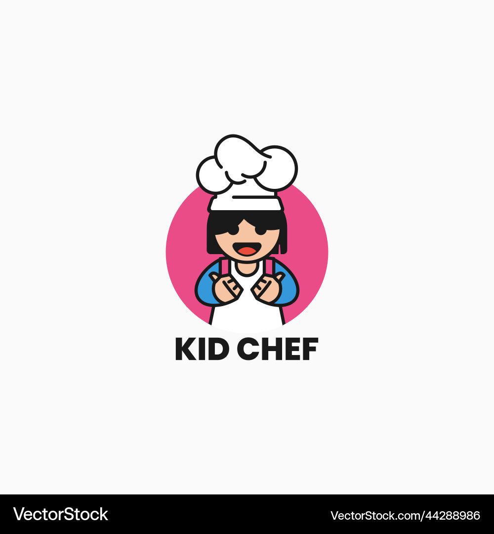 Logo kid chef mascot cartoon style Royalty Free Vector Image