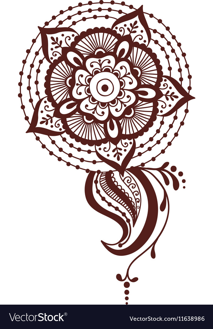 Mehendi pattern Royalty Free Vector Image - VectorStock