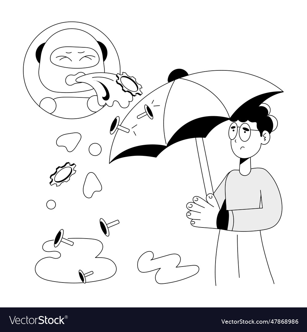 Robot vomiting Royalty Free Vector Image - VectorStock