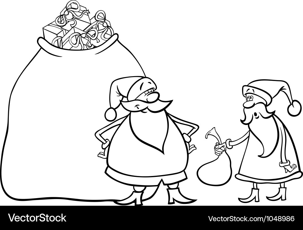 Santa claus cartoon for coloring Royalty Free Vector Image