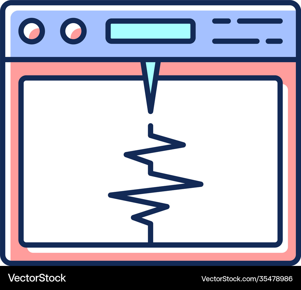 Seismograph rgb color icon Royalty Free Vector Image