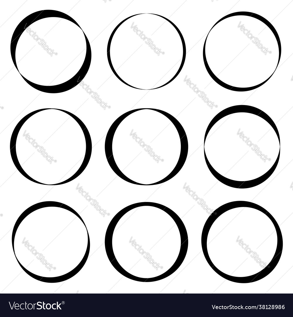 Simple calligraphic circle elements circle frame Vector Image