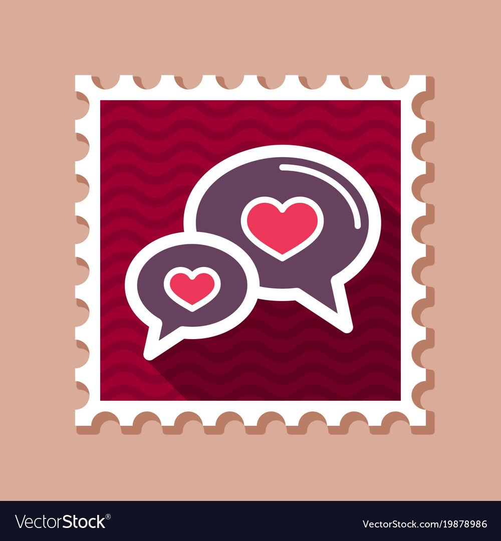 Speech bubbles heart stamp happy valentines day Vector Image