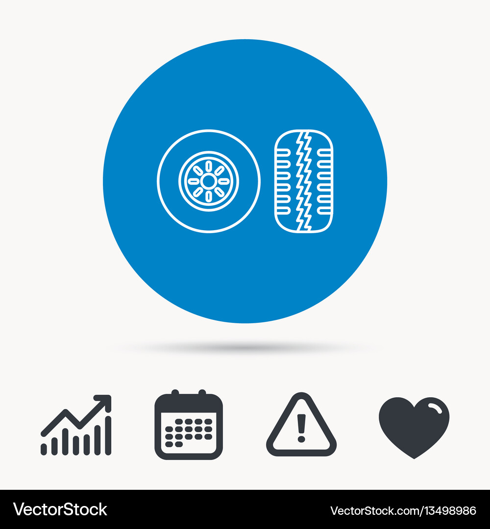 Tire tread icon car wheel sign Royalty Free Vector Image