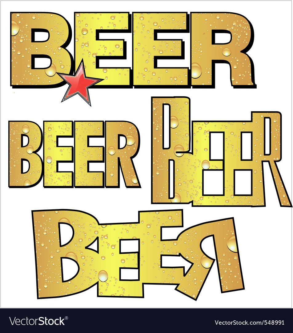 Beer text Royalty Free Vector Image - VectorStock