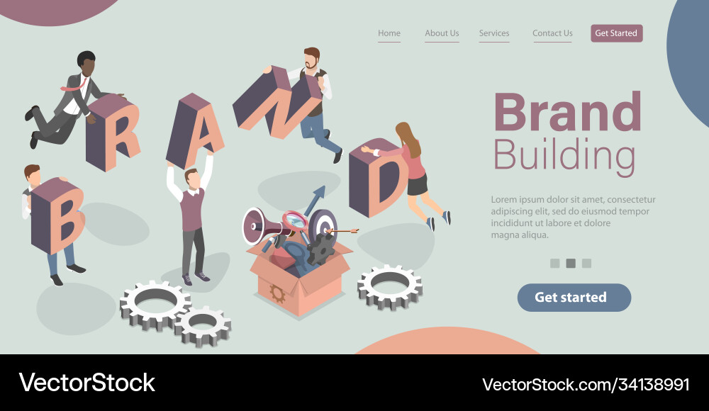 Brand building company personality development Vector Image