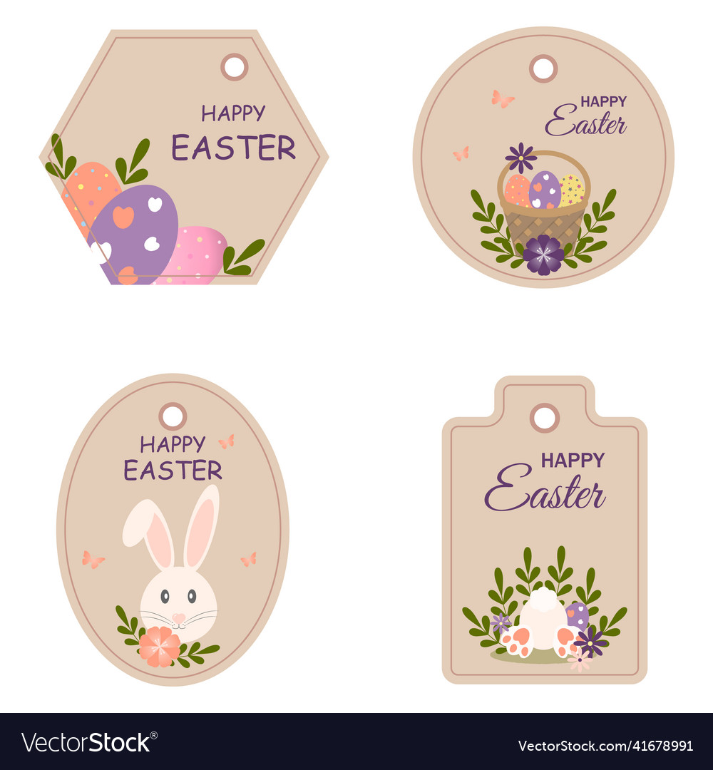 Easter labels 2 Royalty Free Vector Image - VectorStock