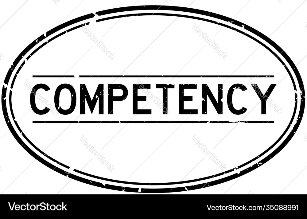 Grunge black competency word oval rubber seal Vector Image